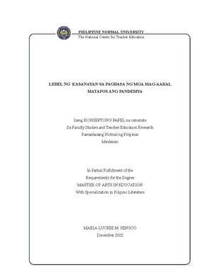 Malikhaing Pagsulat Q3-Module 8 V5 - Kwarter 3 – Modyul 8: Mga ...