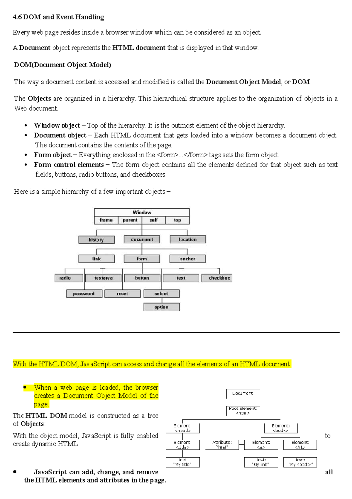 44 Dom And Event Handling 4 Dom And Event Handling Every Web Page Resides Inside A Browser