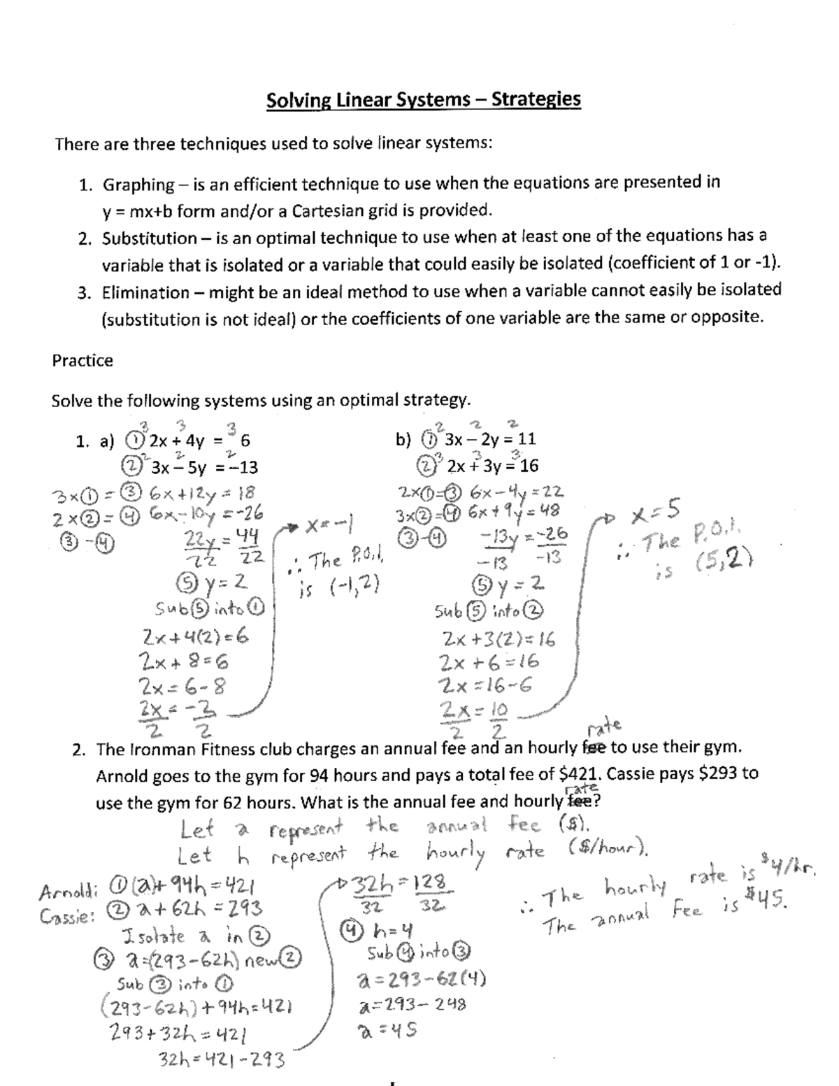 Mfm2p linearsystemsstrategies soln - Math 125.3 - Studocu