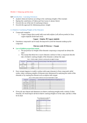 Module 4 - The periodic Table of Elements - Module 4: The Periodic ...