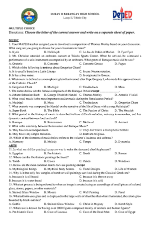 Answer sheet shading multiple choice - FINAL EXAMINATION IN ENGLISH FOR ...