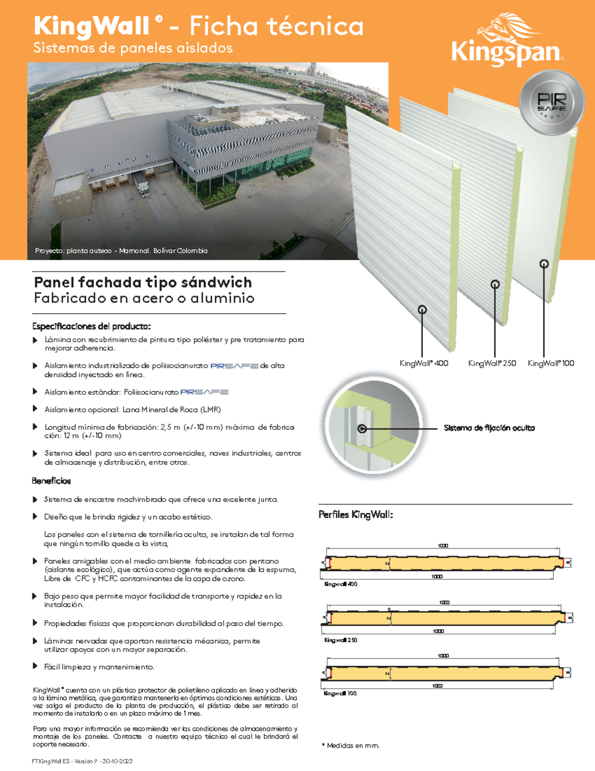 Kingspan King Wall Sistemas Fachadas Ficha Tecnica es - KingWall ...