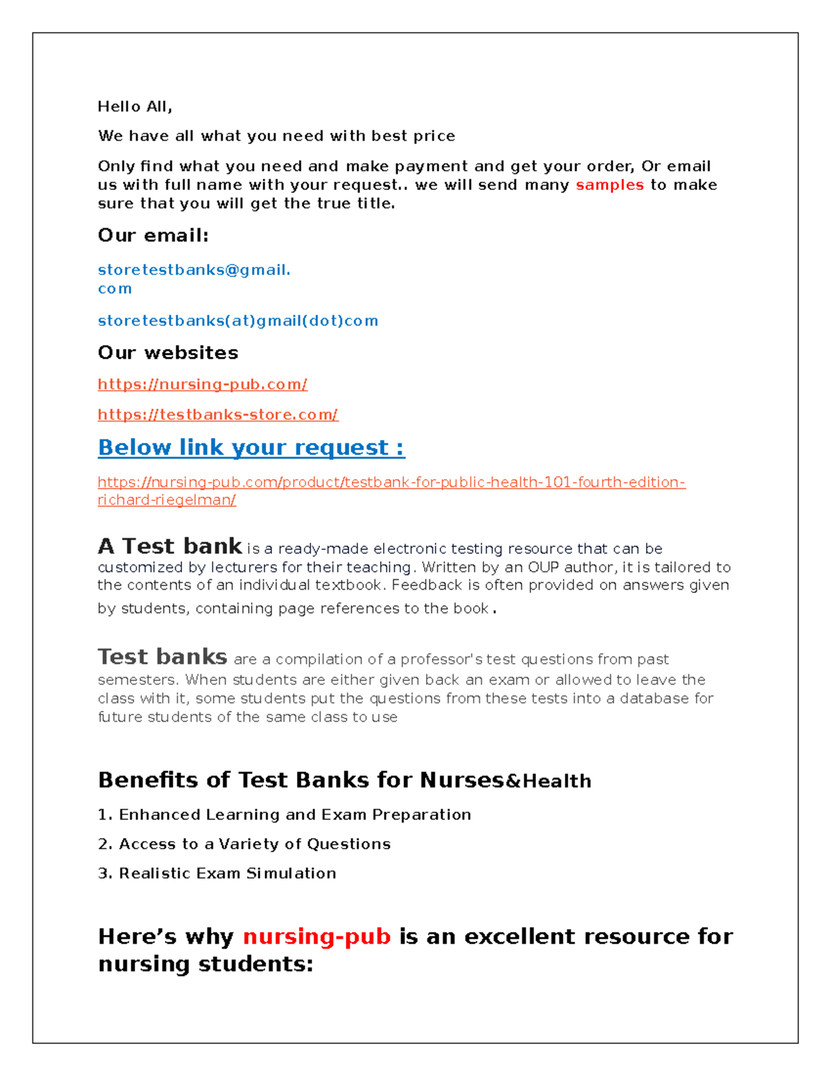 Instructor Resources - Testbank for Public Health 101 Fourth edition ... Instructor Resources - Testbank for Public Health 101 Fourth edition ...