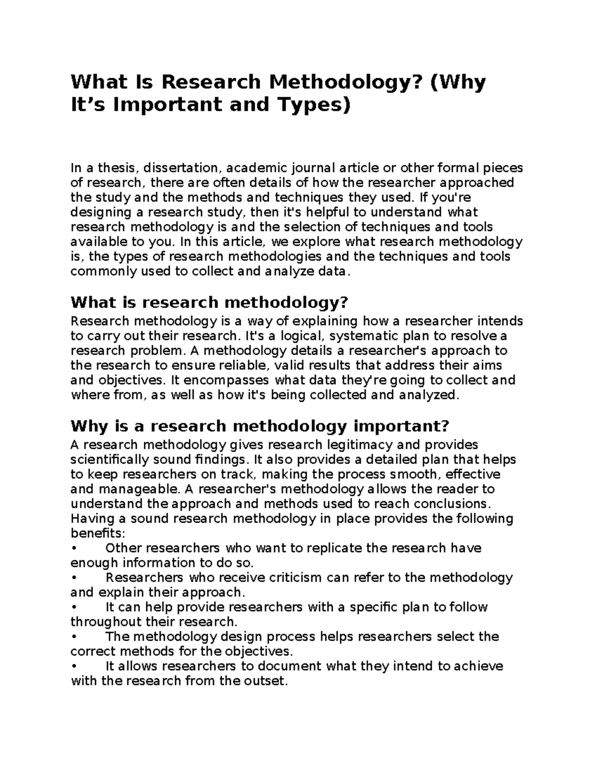 Chapter 3- Research Methodology - What Is Research Methodology? (Why It ...
