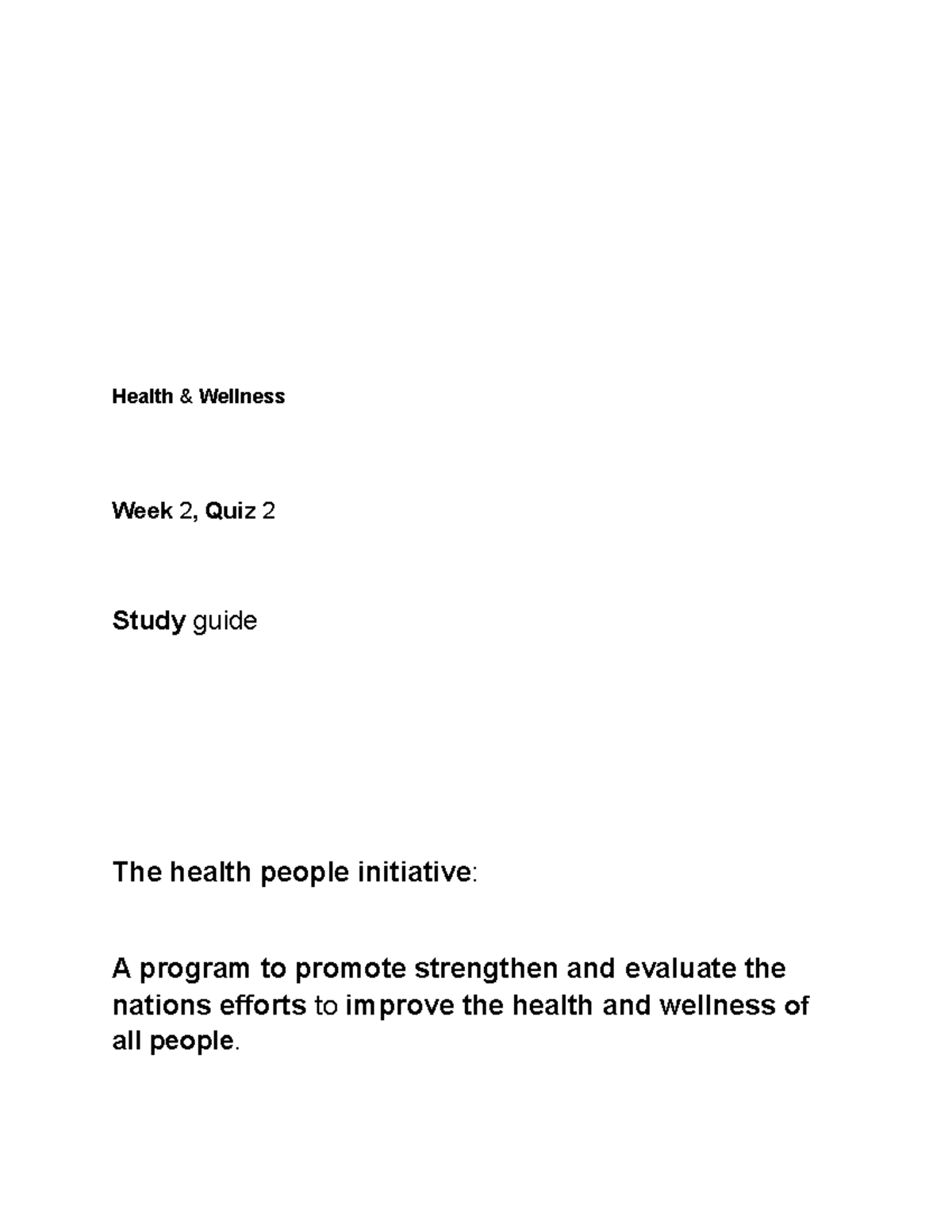 Jan 20, Doc 1 - edapt - ####### Health & Wellness Week 2 , Quiz 2 Study ...