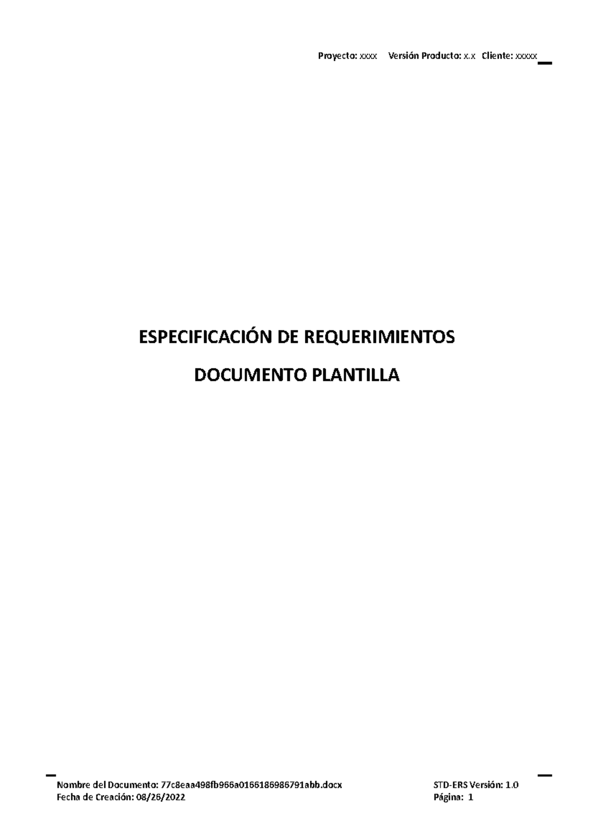 Anexo 6 Especificacion de Requerimientos - Documento Plantilla - ESPECIFICACIÓN DE ...