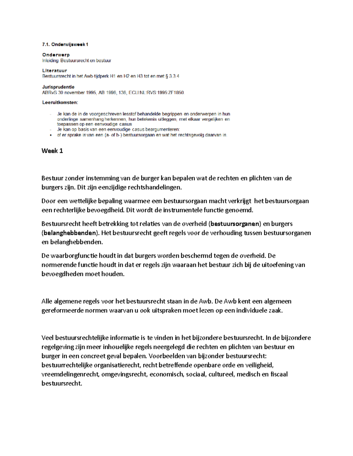 Bestuursrecht 1 - Week 1 Bestuur zonder instemming van de burger kan ...