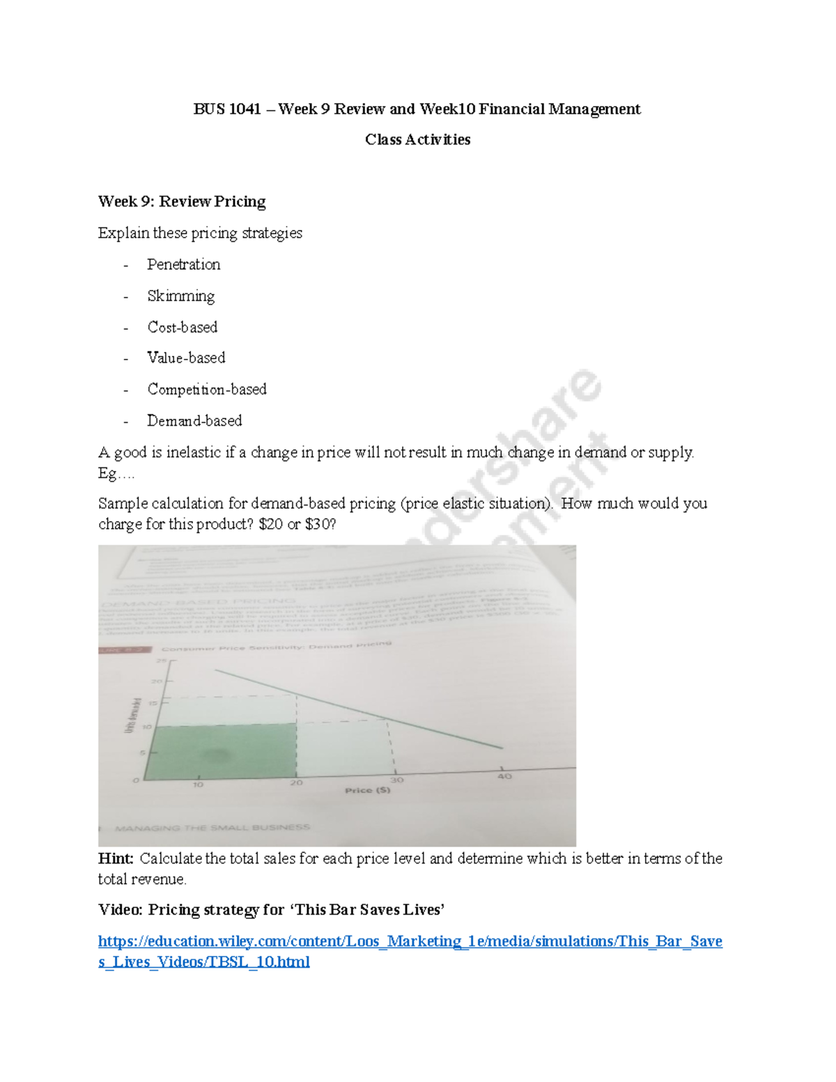 BUS 1041-Chapter 9 Activities - BUS 1041 – Week 9 Review and Week10 ...