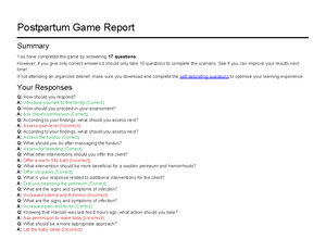 Postpartum Debriefing Questions - Maternity: Post-Partum Self ...