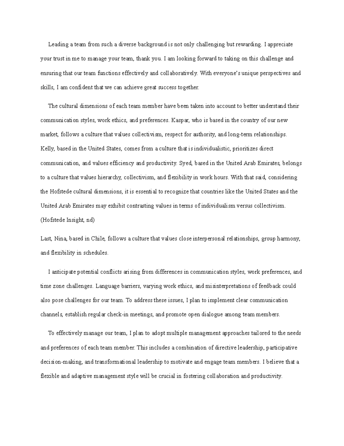 6-1 Assignment International Team Expectations - Leading a team from ...