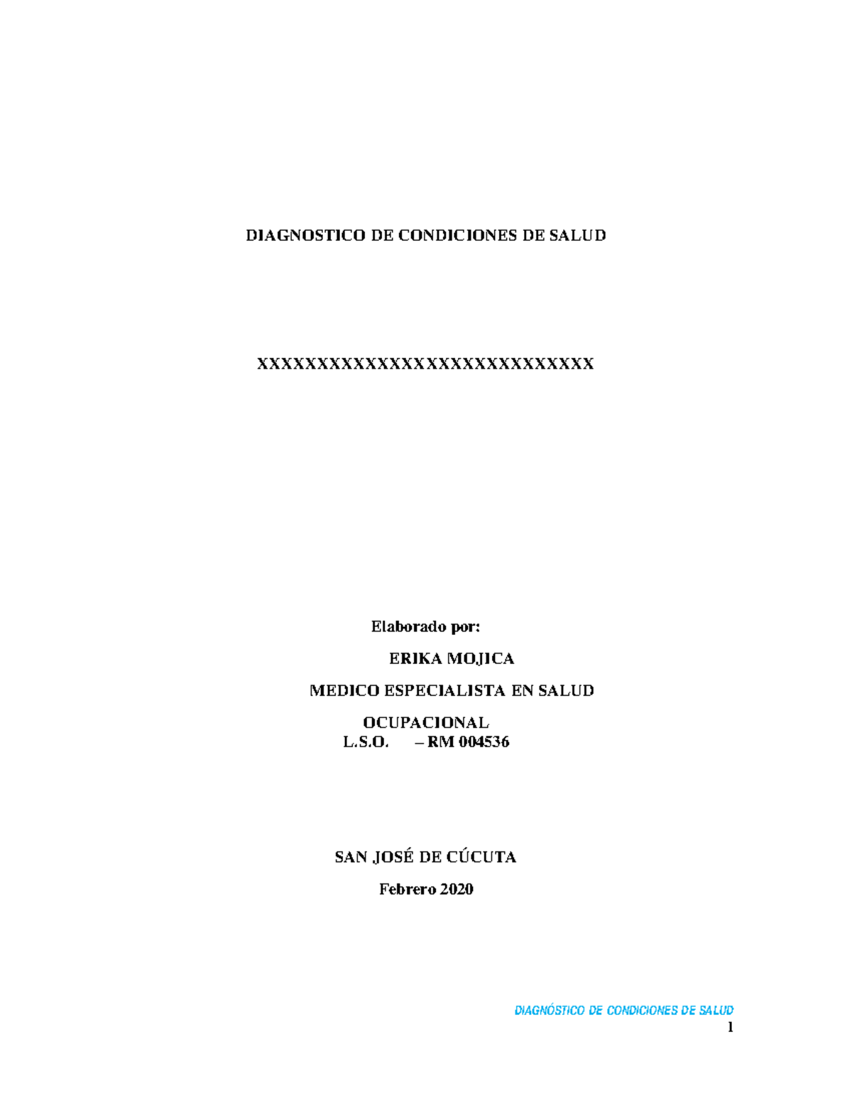 8 Informe DX DE Salud - DIAGNÓSTICO DE CONDICIONES DE SALUD DIAGNOSTICO ...