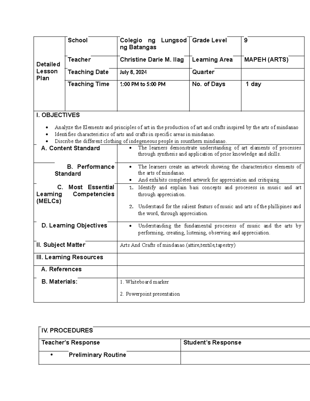 Lesson-Plan-Template ILAG Darie - Detailed Lesson Plan School Colegio ...