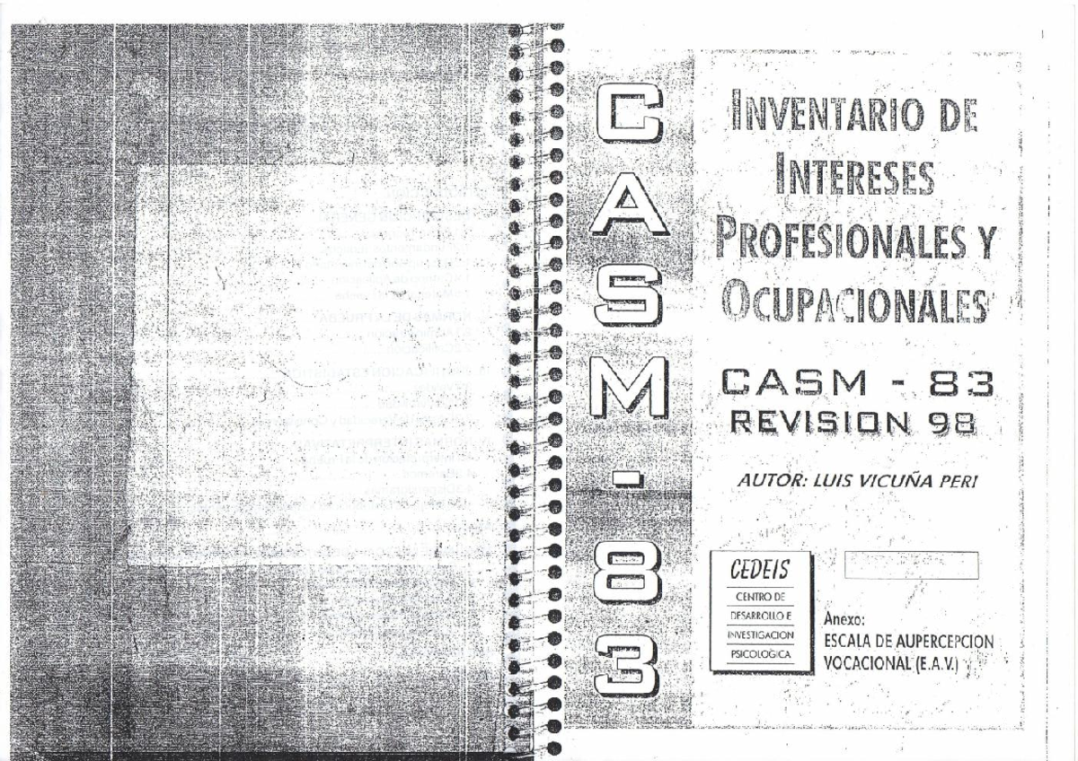 Manual CASM 83 - PSICOLOGÍA GENERAL - Studocu