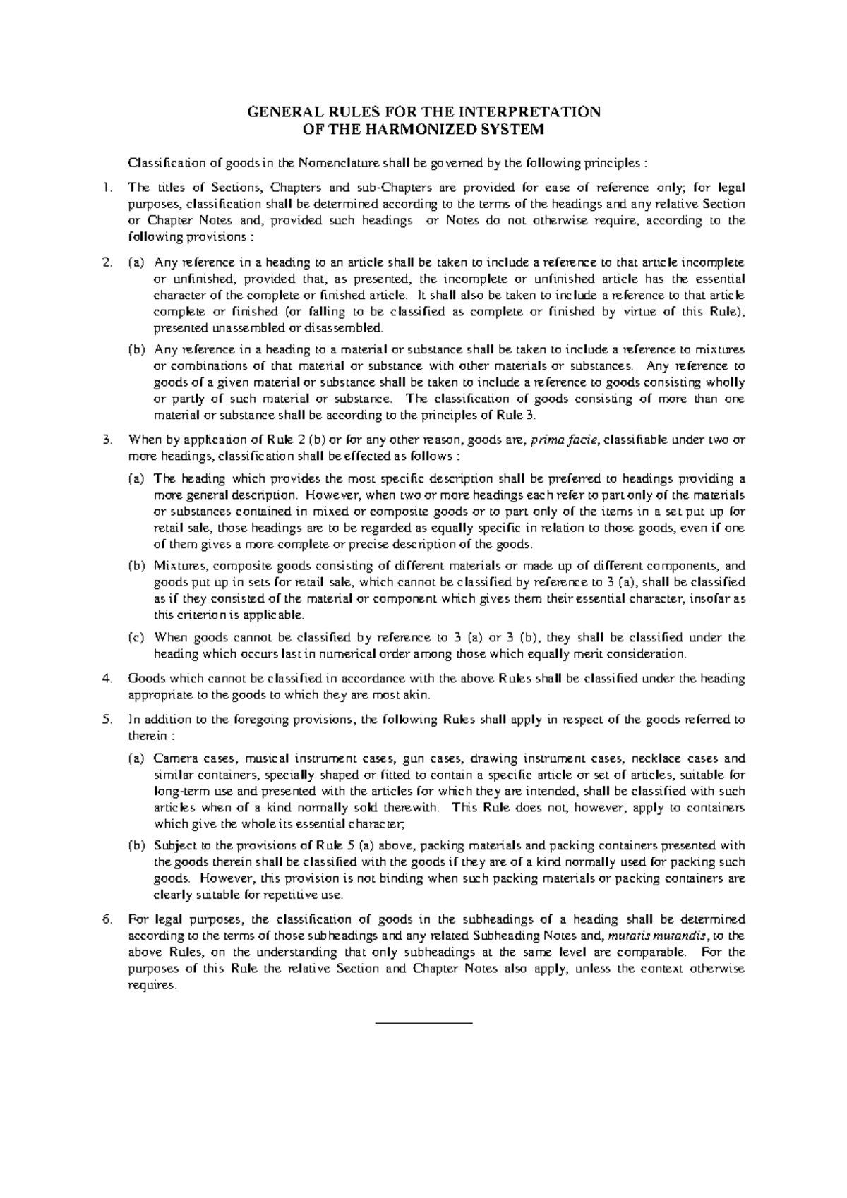 GRI - GRI law of custom classification - GENERAL RULES FOR THE ...