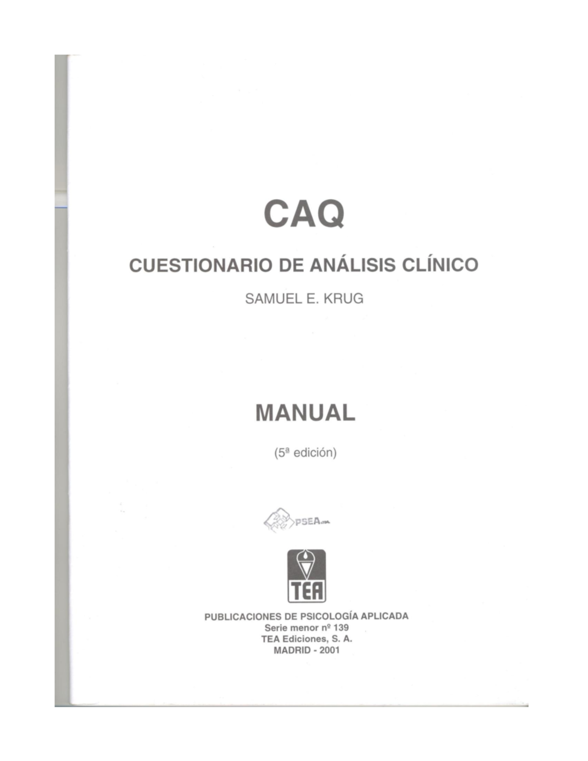 Caq cuestionario de analisis clinico manualpdf - Dinámica Aplicada ...