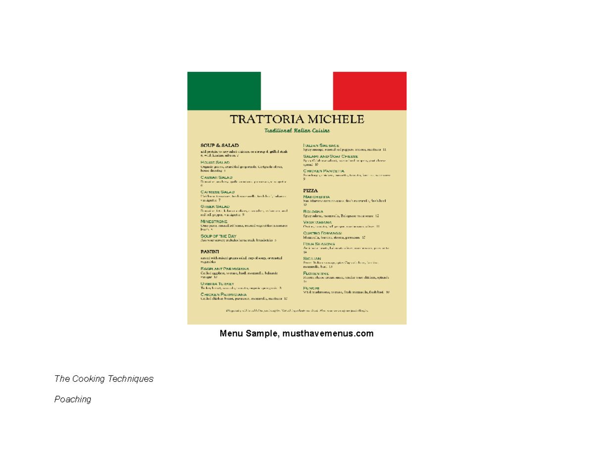 Cula 111 chapter 7 lecture notes part 2 - Menu Sample, musthavemenus ...