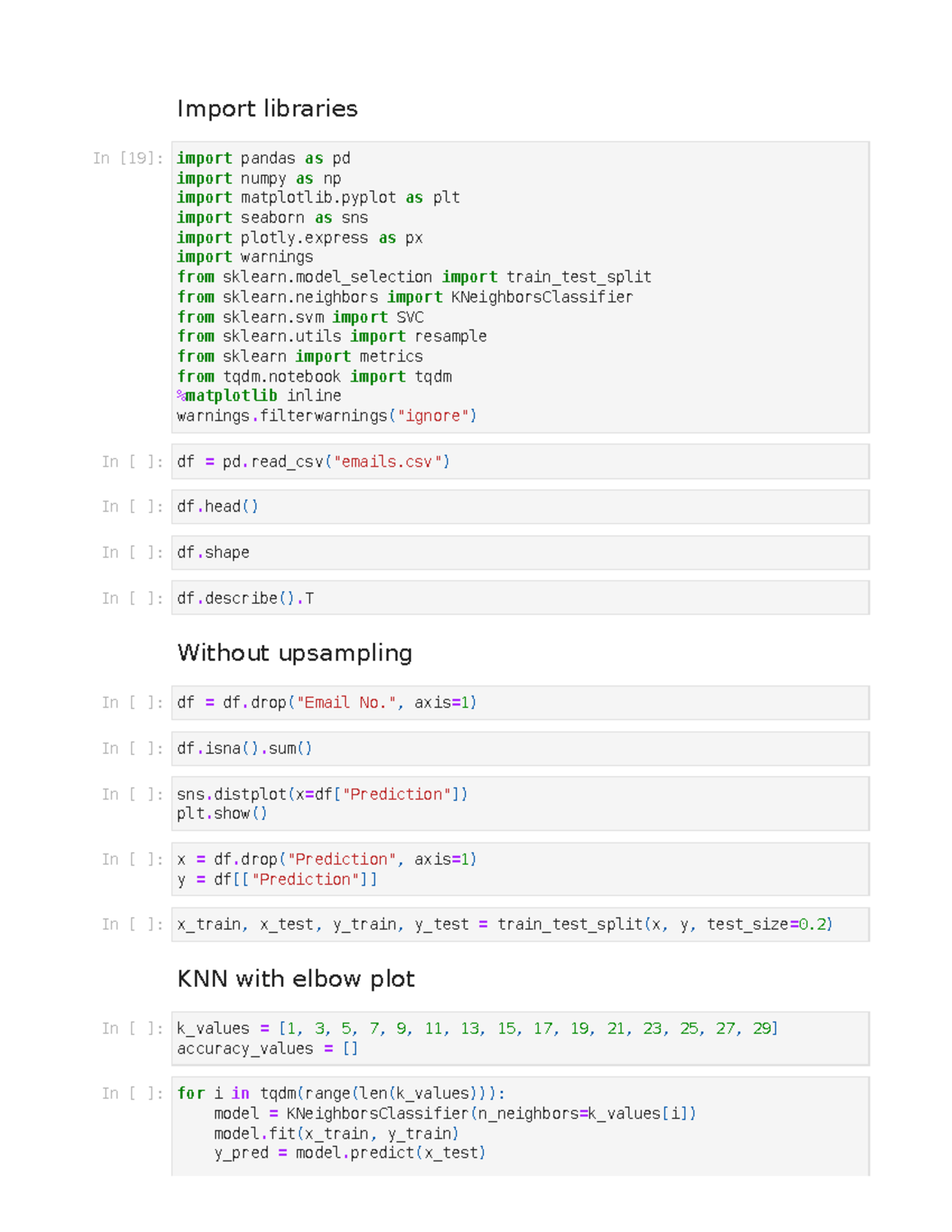 Spam Classification - Import libraries import pandas as pd import numpy as np import matplotlib ...