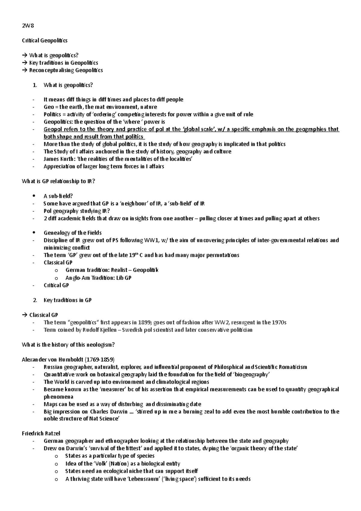 15. Critical GP - Very detailed summary. Notes taken from various ...