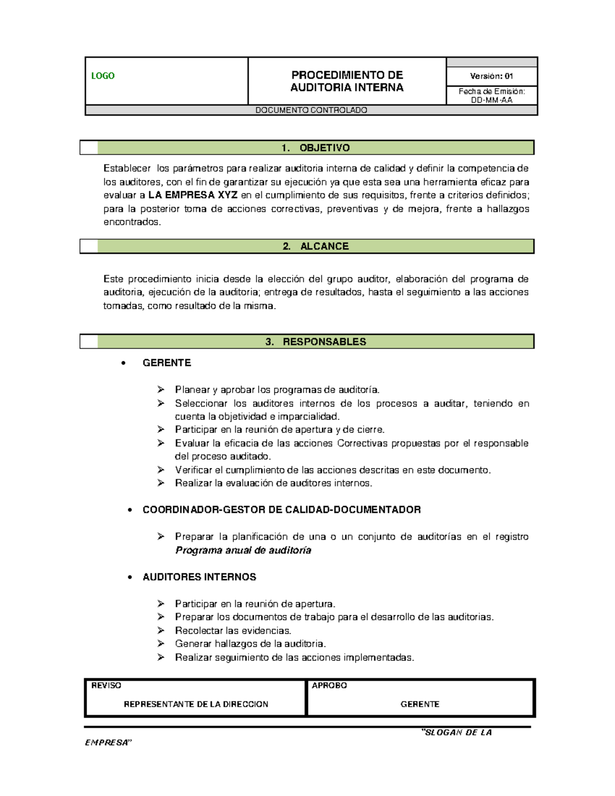 Anexo 3 - JSjsjdnd - AUDITORIA INTERNA Versión: 01 Fecha de Emisión: DD ...