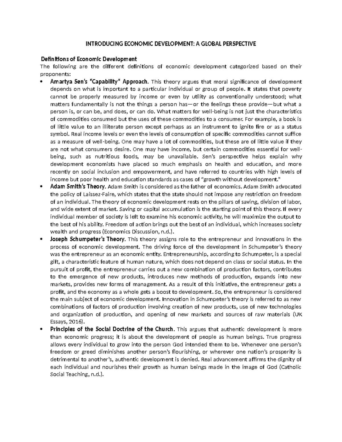 Study Notes-1-ED - Lecture notes 1 - Economic Development - Studocu