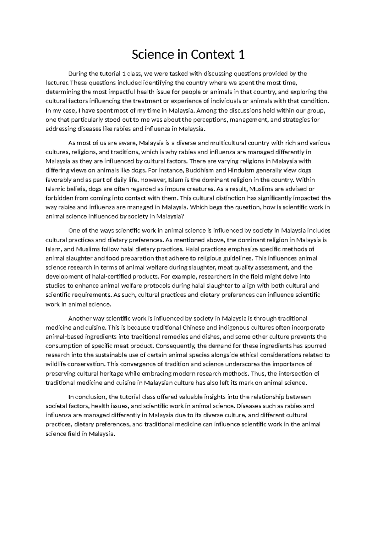 Science in Context 1 - These questions included identifying the country ...