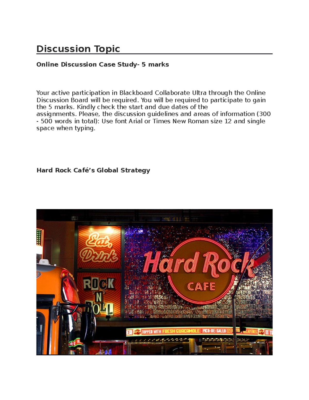 Online 2 - Assignment - Discussion Topic Online Discussion Case Study ...