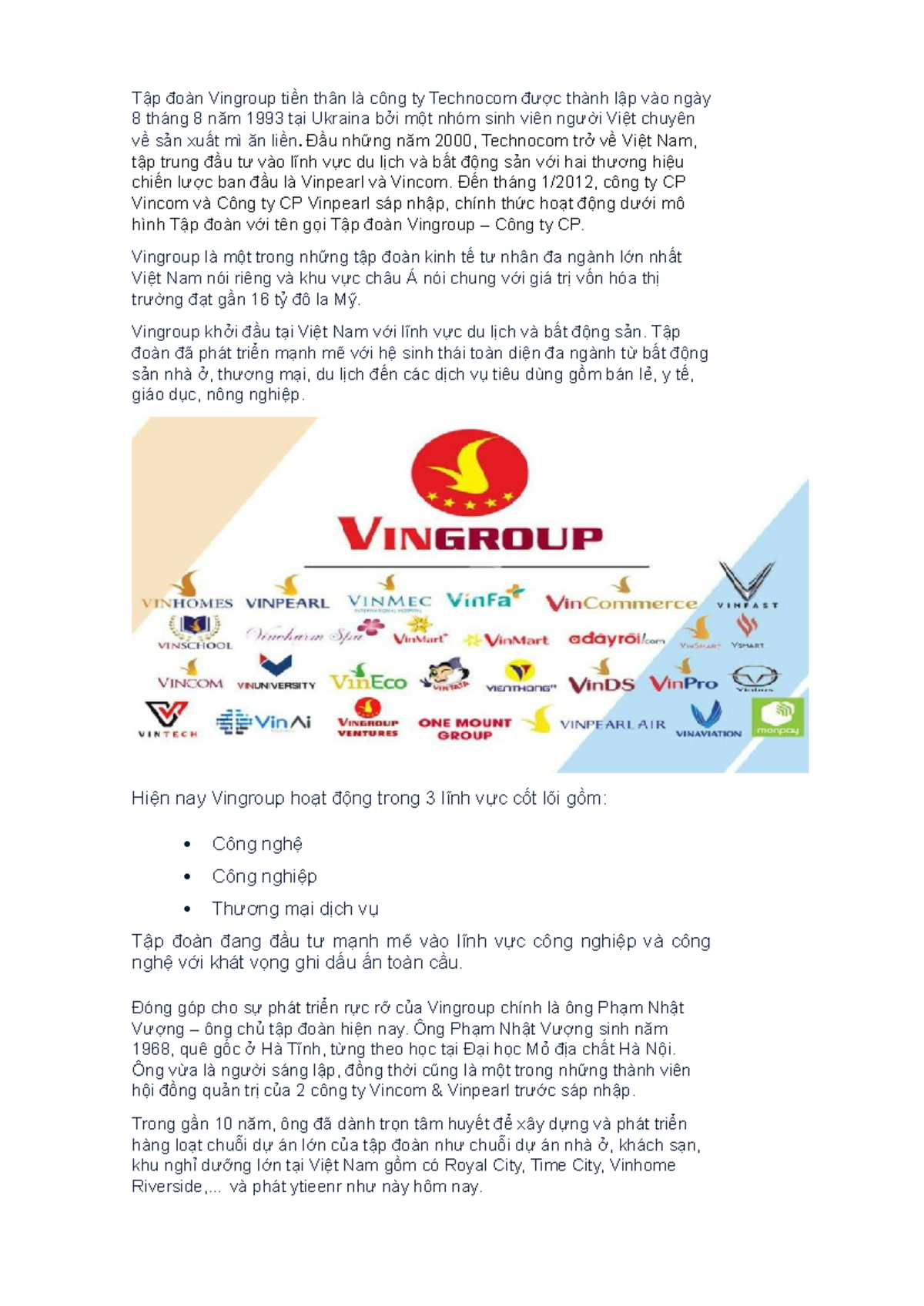 Giới thiệu vingr bản sửa - Tập đoàn Vingroup tiền thân là công ty ...