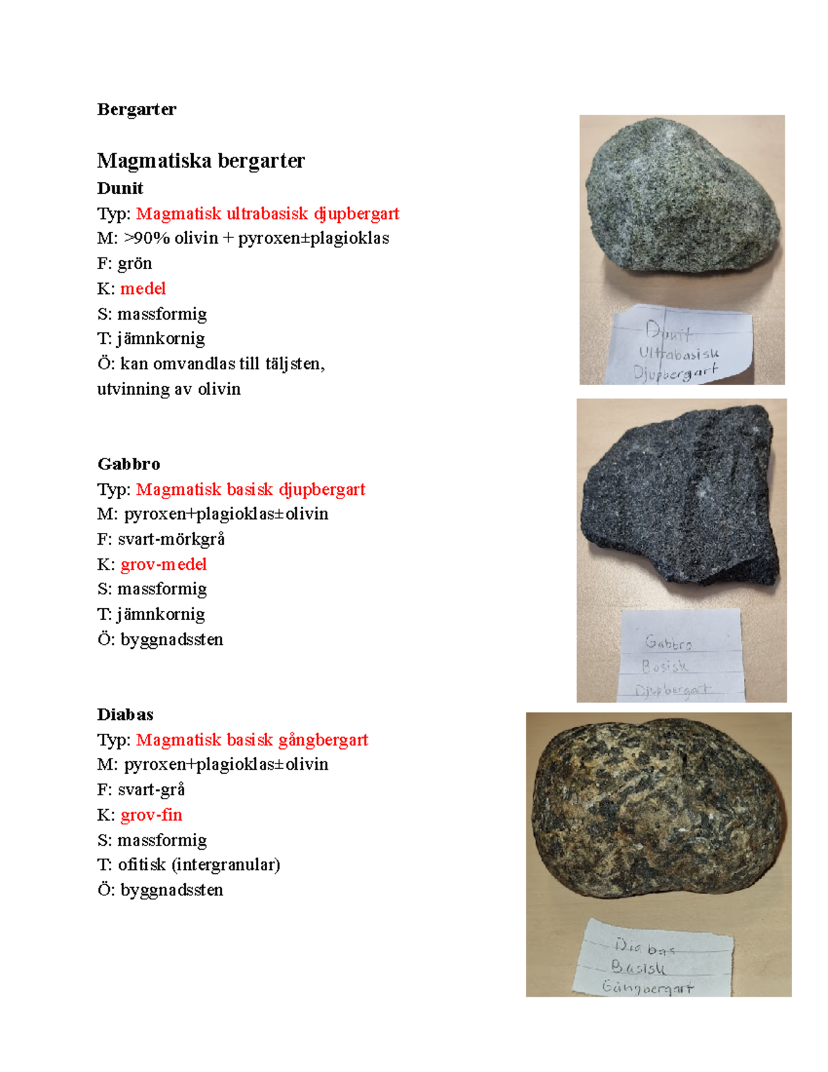 Geologi Bergarter - Bergarter Magmatiska bergarter Dunit Typ: Magmatisk ...