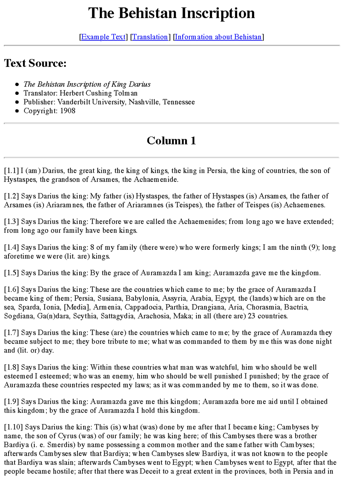 Discussion 4 - Trilingual Behistun Rock Inscription - The Behistan ...