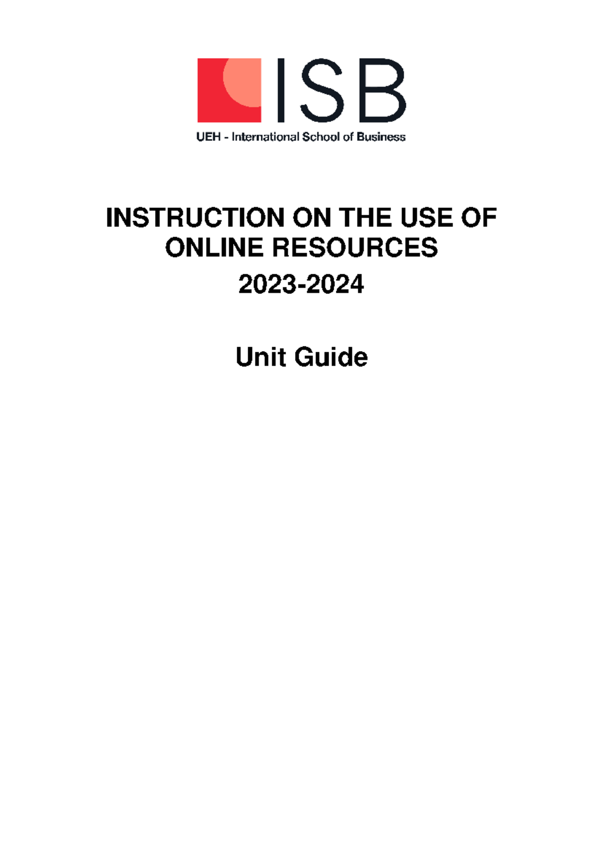 Instuction on the use of online resources - INSTRUCTION ON THE USE OF ...