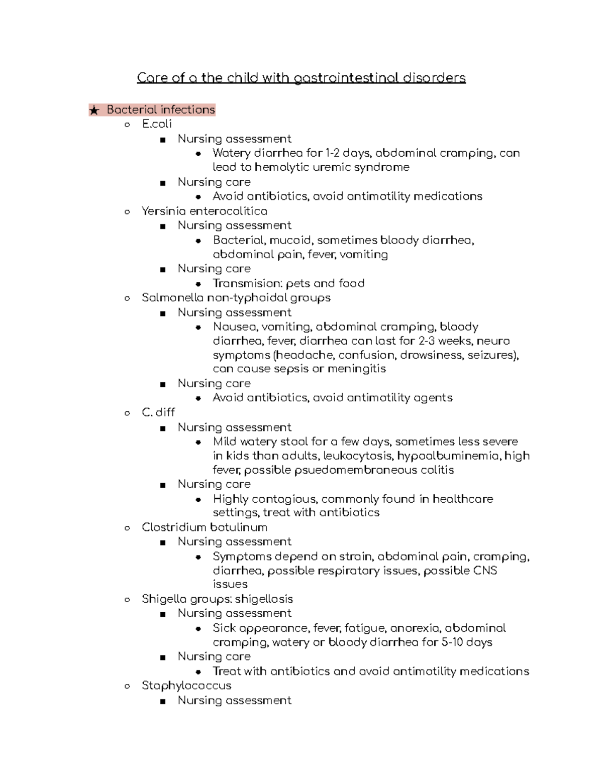 PEDS GI 2 - Professor Cristina McGroarty - Care of a the child with ...