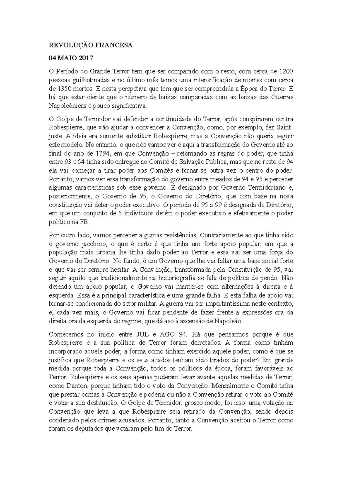 04 MAIO 2017 - History of French Revolution - Class - REVOLUÇÃO ...