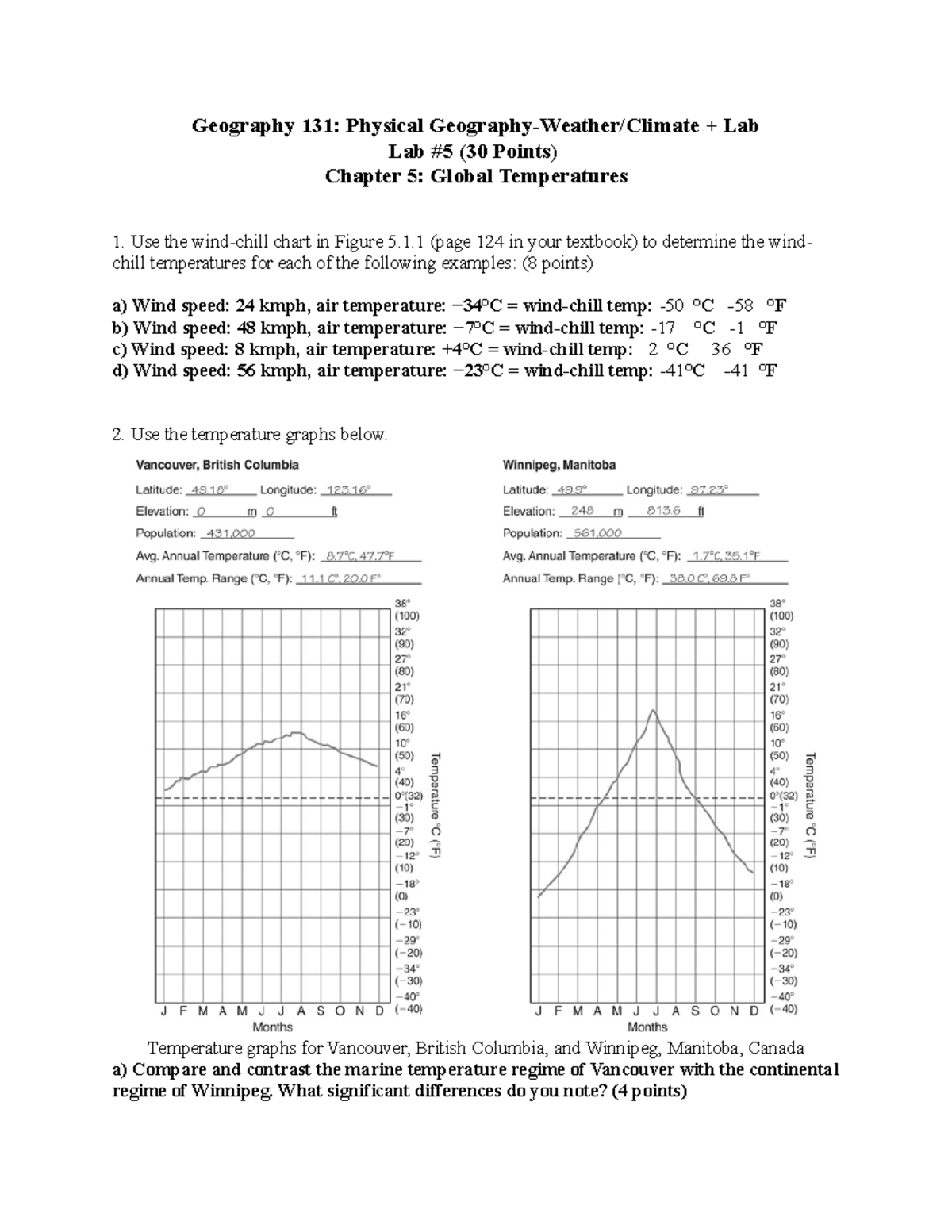 Lab for Chapter 5 Global Temperatures - Geography 131: Physical ...