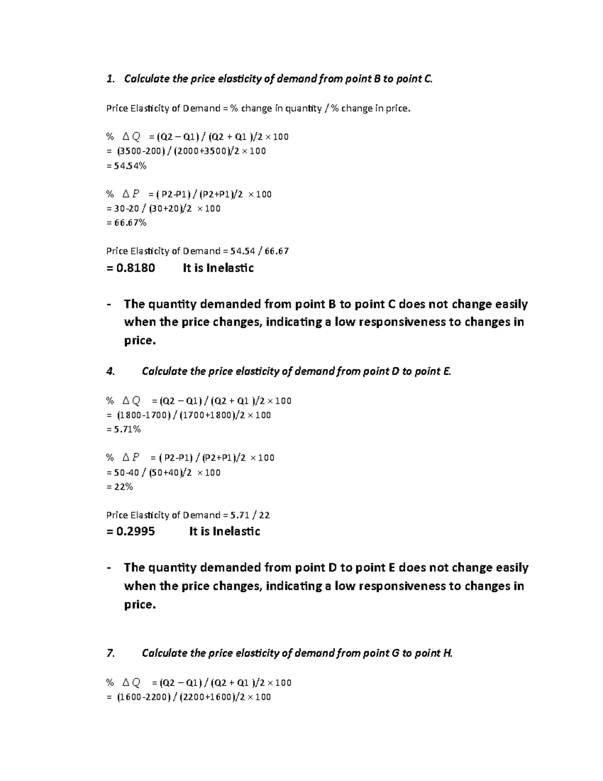 Writing 1 Calculate The Price Elasticity Of Demand From Point B To writing-1-calculate-the-price-elasticity-of-demand-from-point-b-to