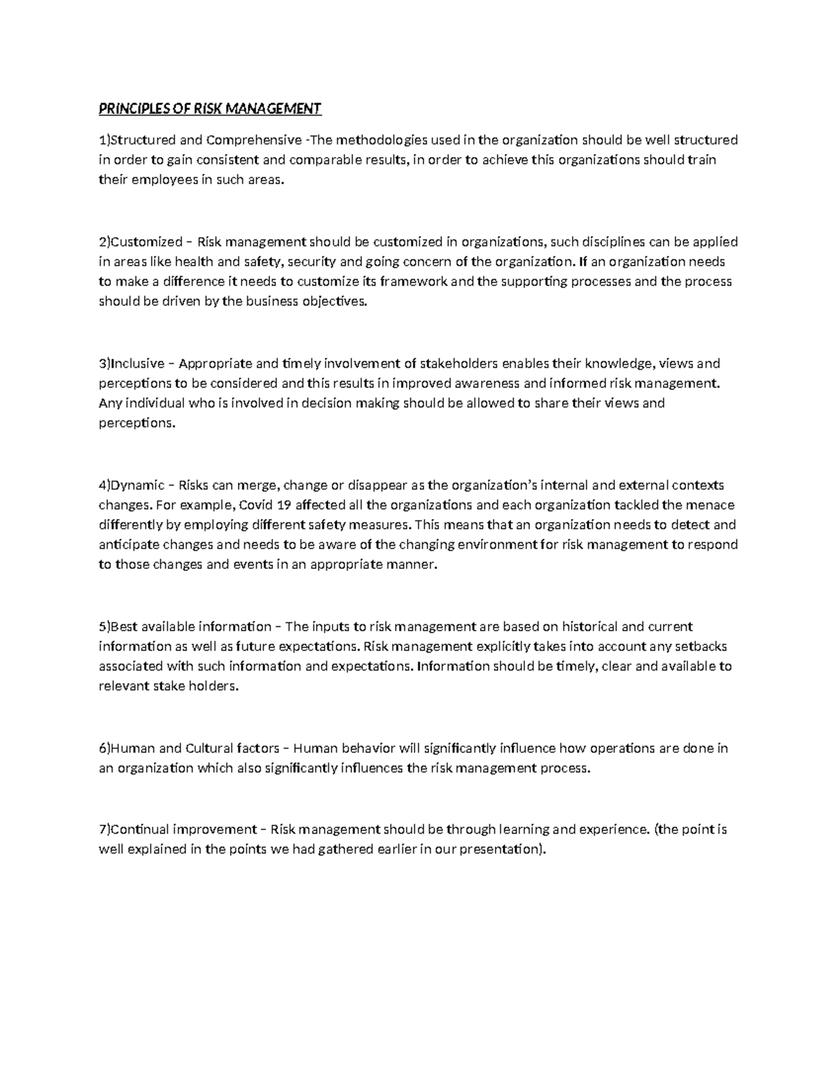 Principles OF RISK Management - PRINCIPLES OF RISK MANAGEMENT 1 ...