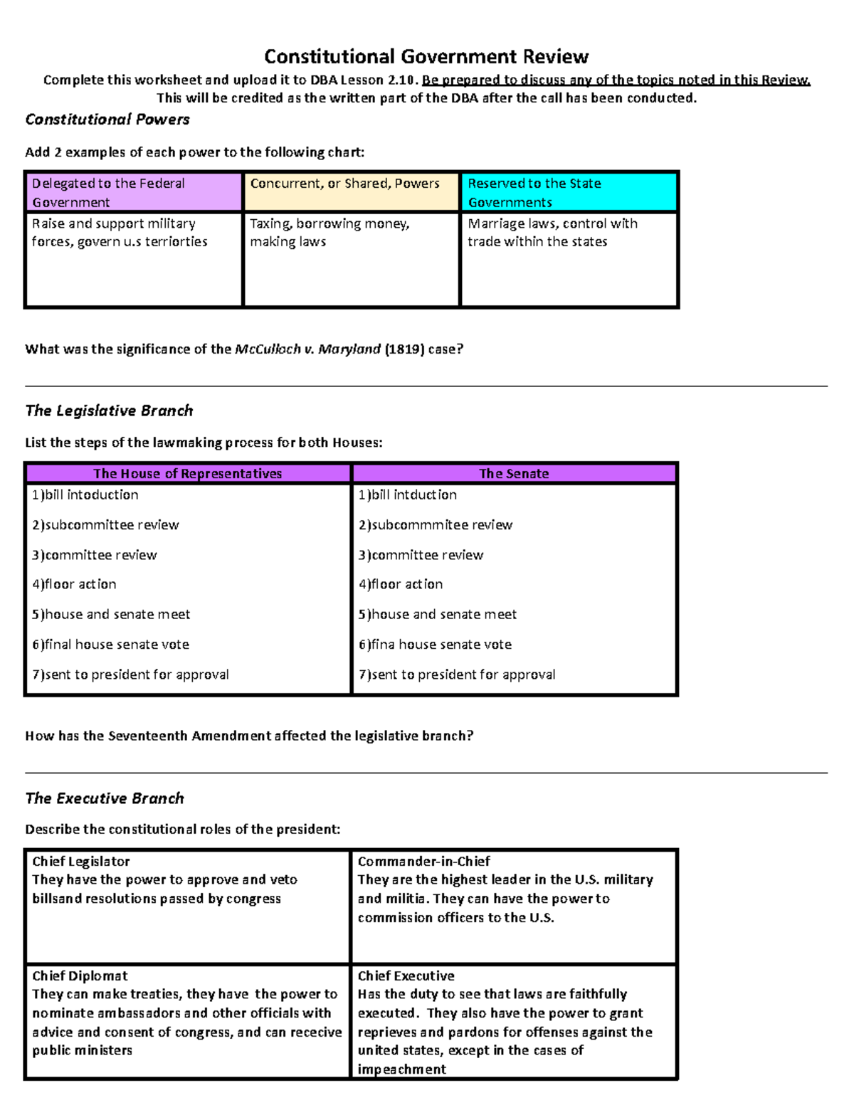 MoA Review899535i4 - Constitutional Government Review Complete this ...