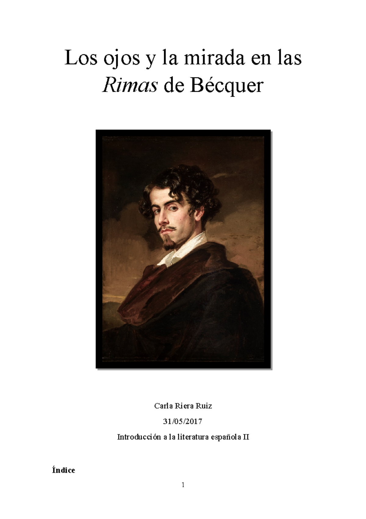 Trabajo Bécquer - Los ojos y la mirada en las Rimas de Bécquer Carla ...