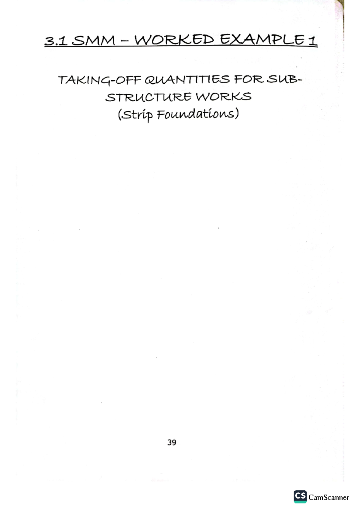Measurement of building works Demystified - 3 SMM WORKED EXAMPLE 1 ...