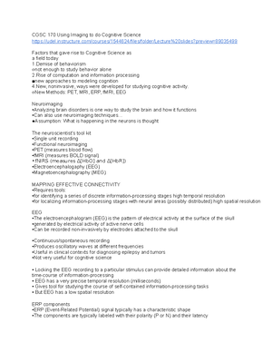 Cog Sci E4 - exam 4 study guide - Late Selection of.. The Locus of Selection Problem Models of ...