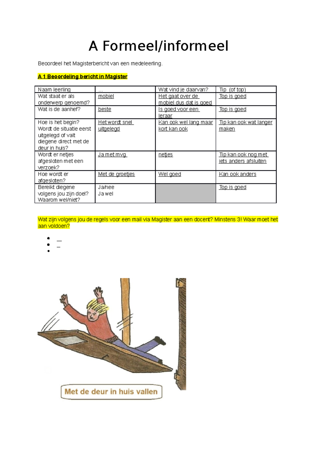 Formeel-informeel-samenvatting - A Formeel/informeel Beoordeel het ...
