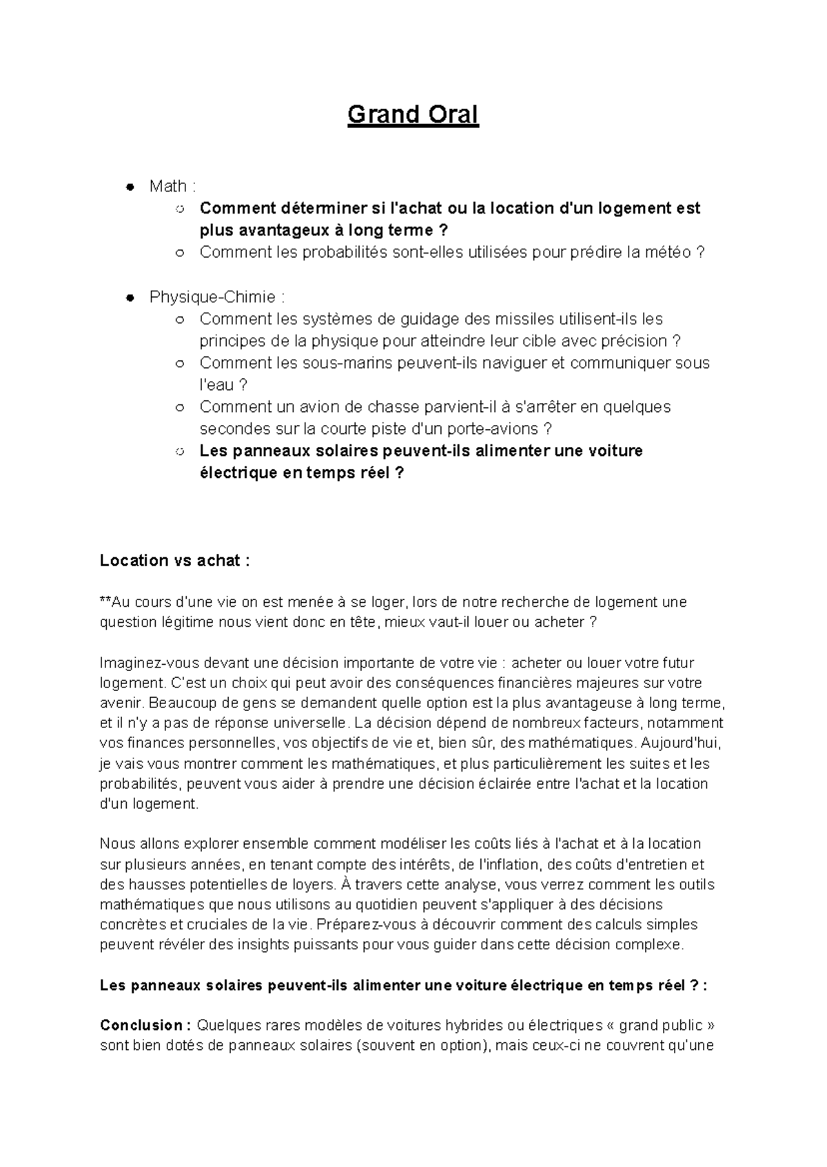 Grand oral mathématique et physique chimie - Grand Oral Math : Comment ...