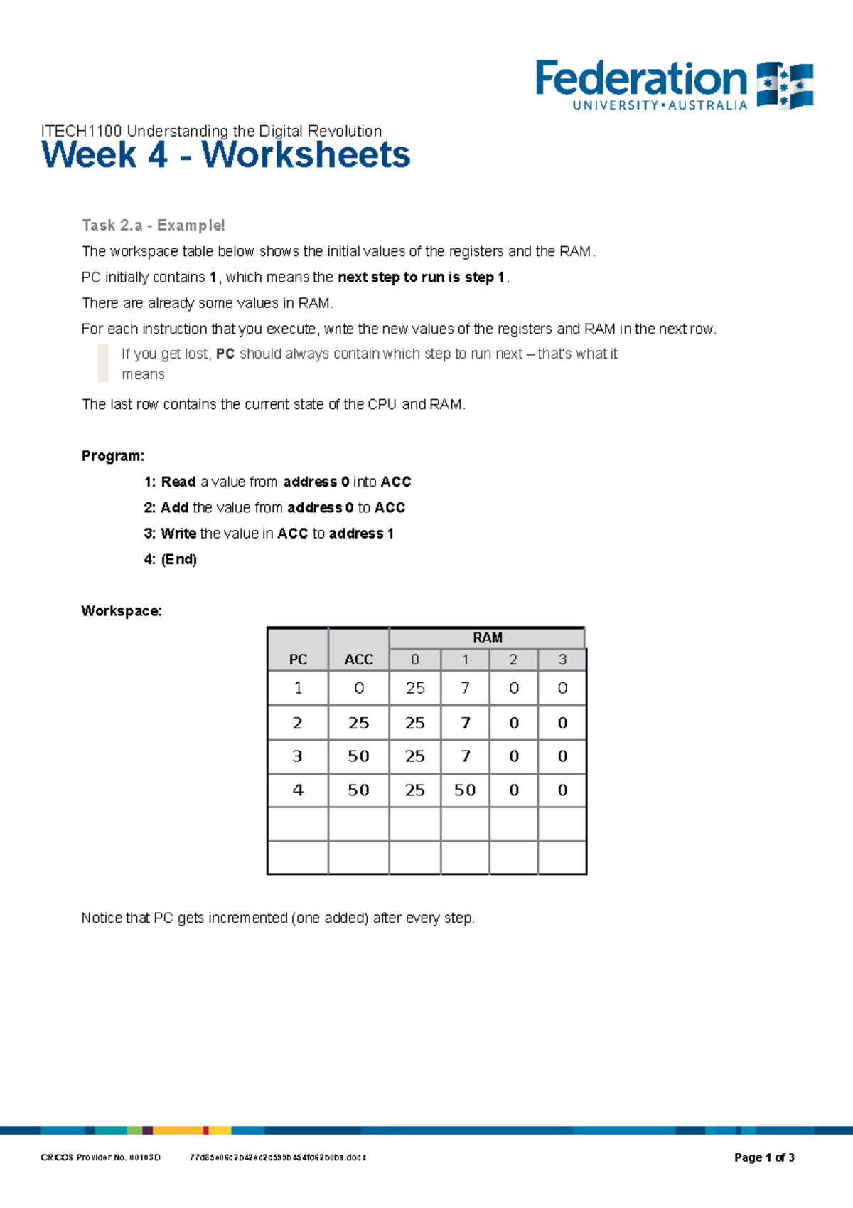 Lab 4 - Task 2 Worksheets - ITECH1100 Understanding the Digital ...