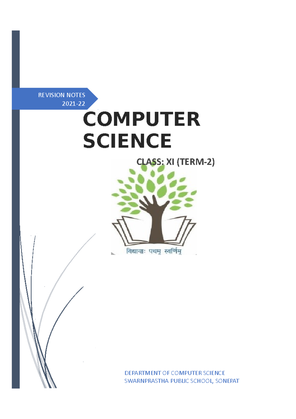 CS XI SM TERM2 - ABC - REVISION NOTES 2021- DEPARTMENT OF COMPUTER ...