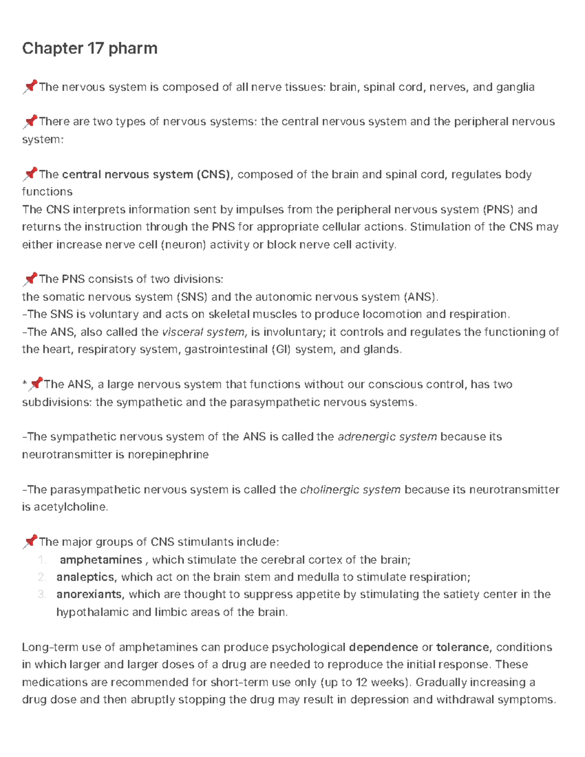 Chapter 17 pharm - 1. 2. 3. Chapter 17 pharm 📌 The nervous system is ...