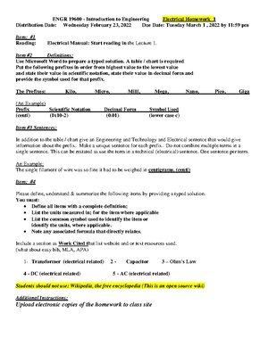 Engr electrical homework 3 - ENGR 196 - Introduction to Engineering Electrical Homework3 part B ...
