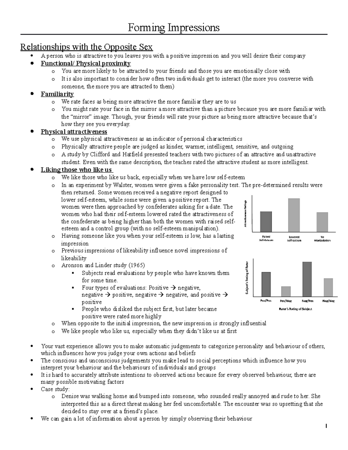Psychology Notes - Forming Impressions Relationships with the Opposite ...