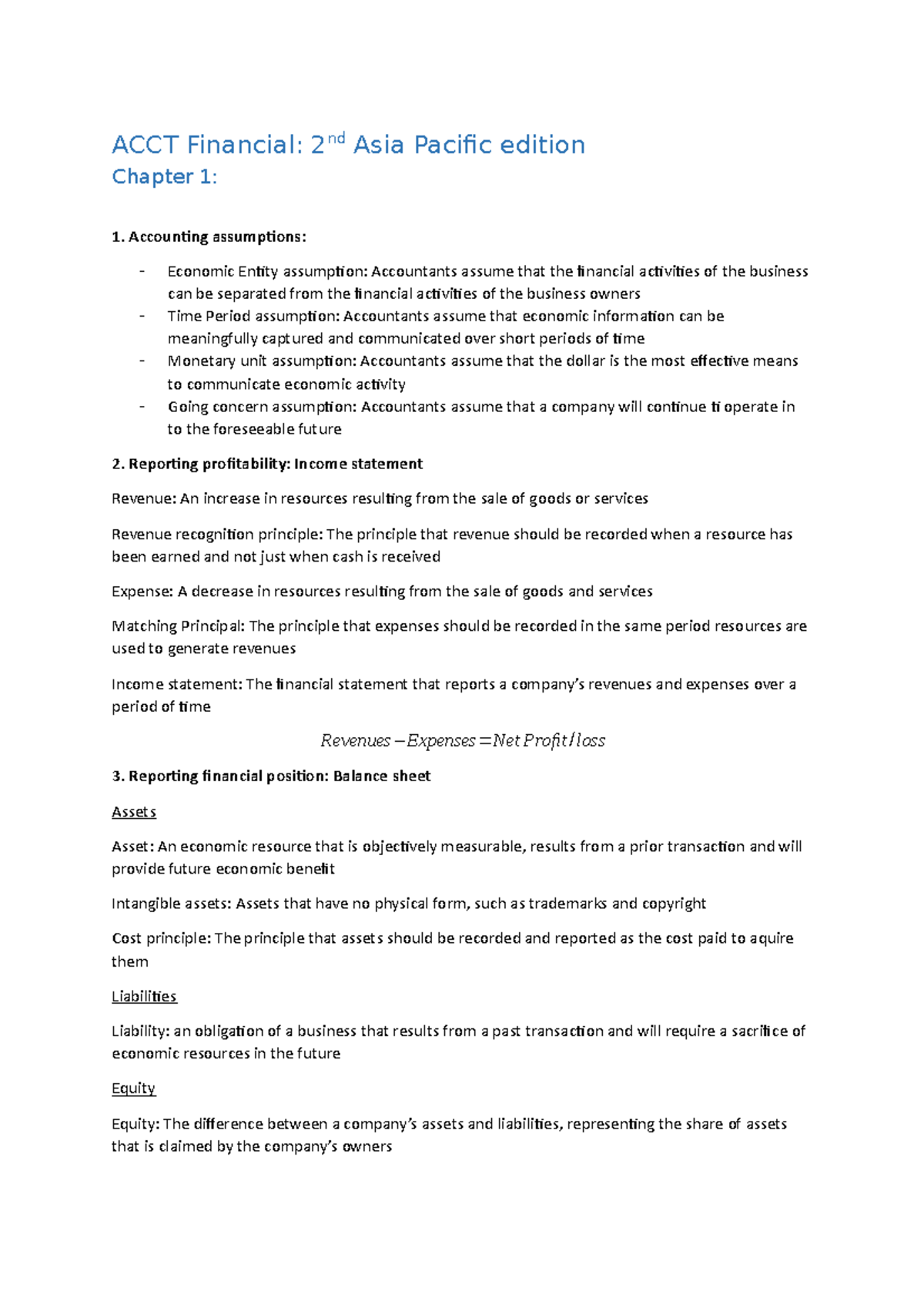 ACCT-Notes - Summary Accounting for Business Decisions B - ACCT ...