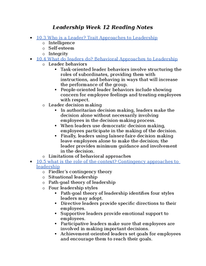 Week 13 Reading Notes - Week 13 Reading Notes 16 The Changing Role of ...