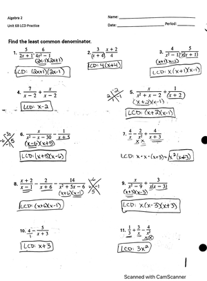 Algebra 2 unite 6 review notes - Studocu