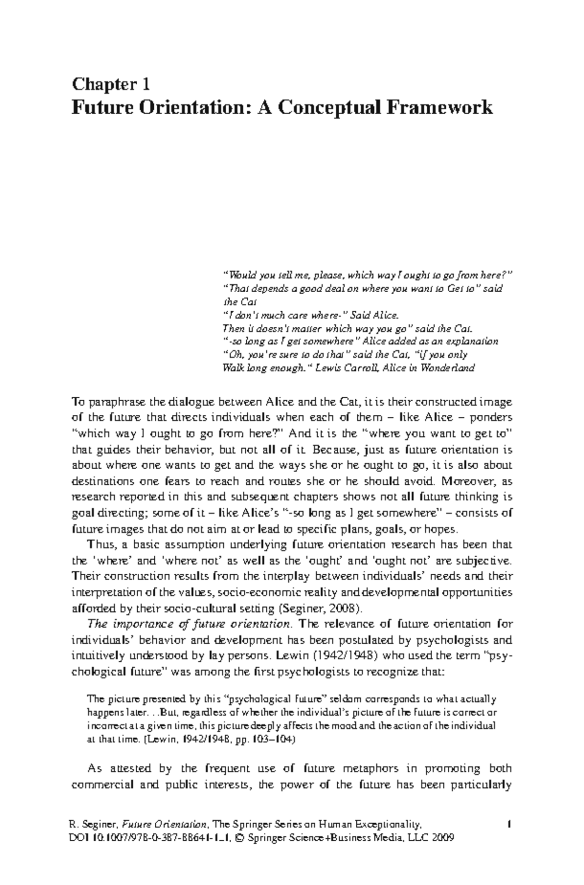 L10 - ehe - Chapter 1 Future Orientation: A Conceptual Framework “Would ...